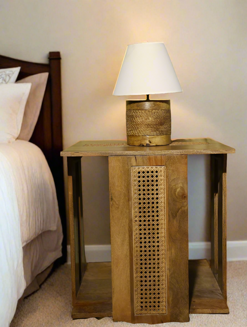 Rattan Mesh bed side table – The Crafture
