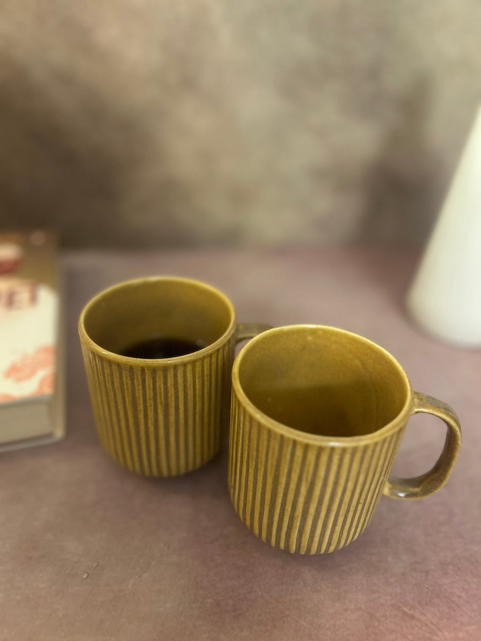 Classy mustard coffee mugs (set of two) – The Crafture